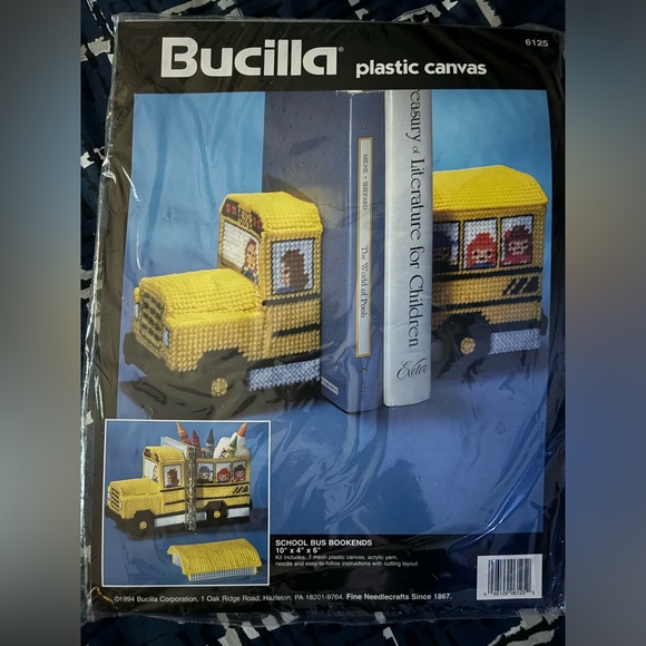 Bucilla | Other | Bucilla Plastic Canvas School Bus Bookends Kit Craft ...